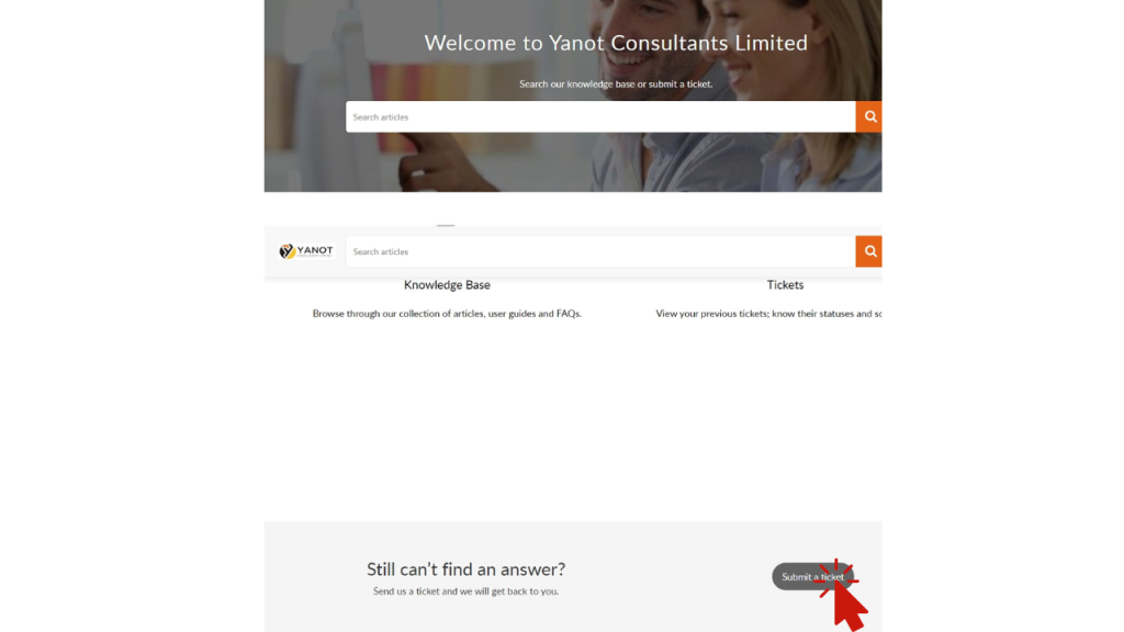 How to create a ticket on our website: A step-by-step guide - Yanot Consultants Ltd